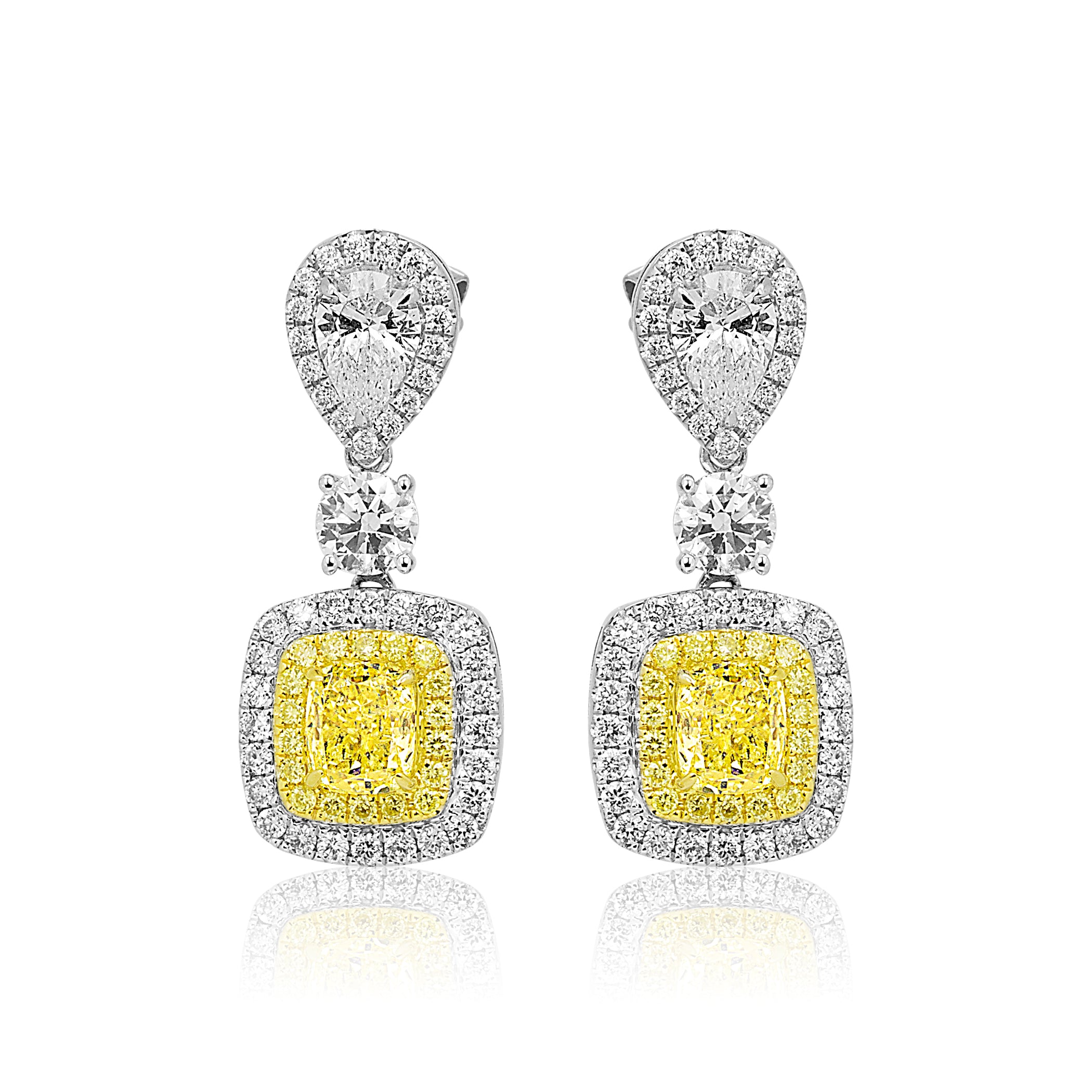Fancy Natural Yellow & White Diamond Handcrafted in 18K W/Y Gold ...